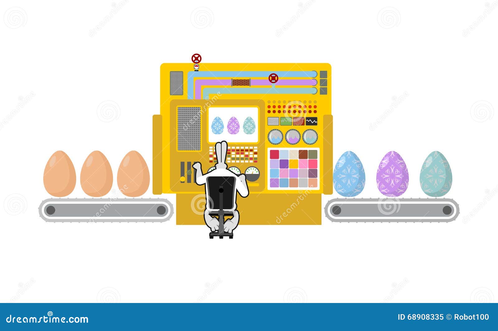 Happy Easter. Apparatus for Production of Easter Eggs Stock Vector ...