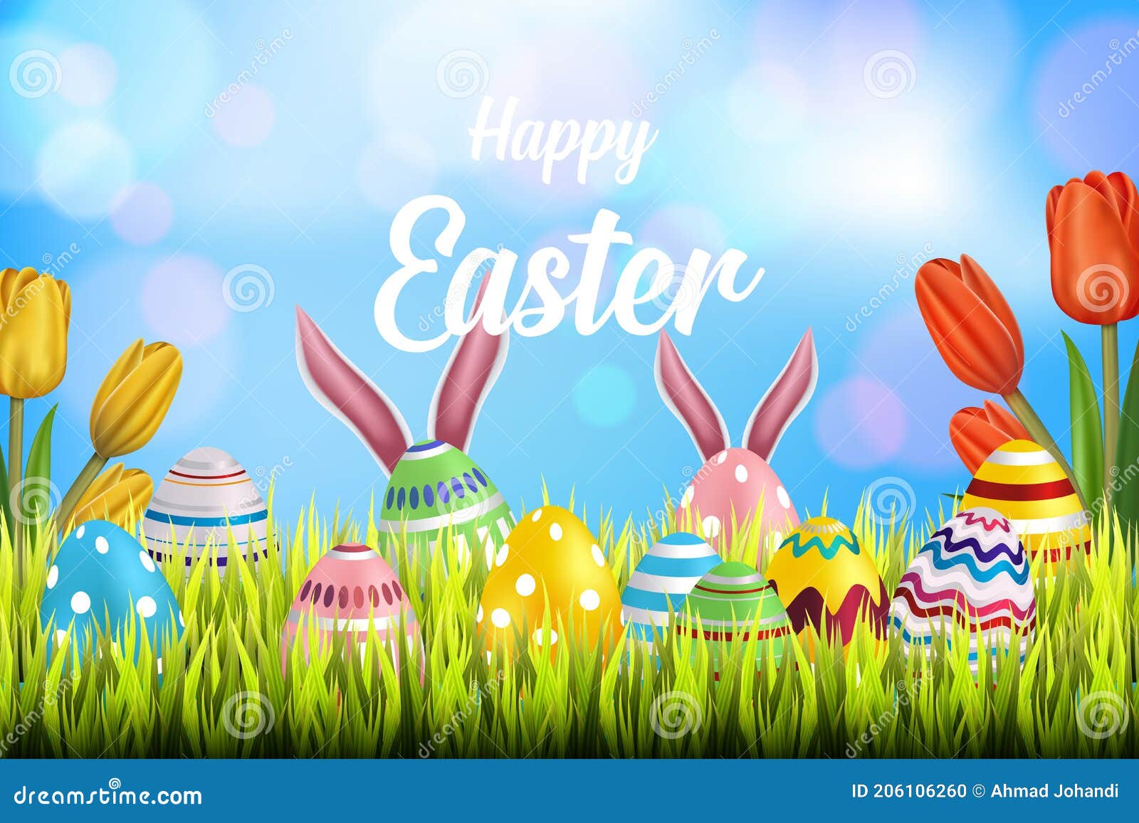 Happy Easter Background Design Template Vector Stock Vector ...
