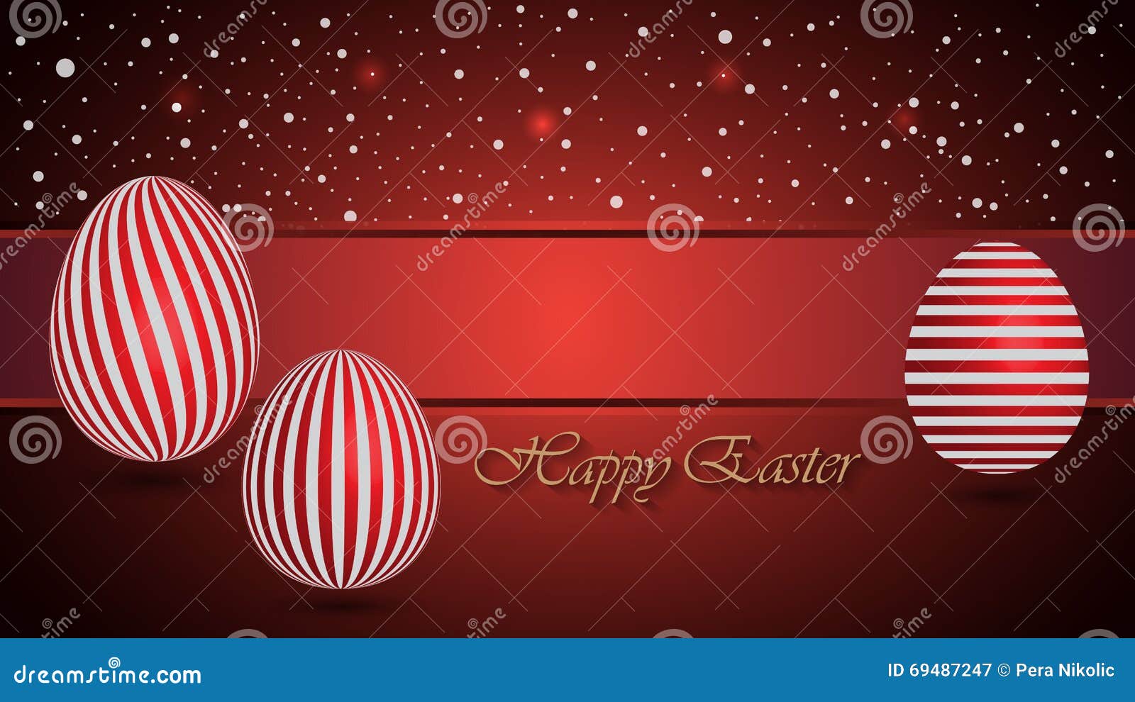 Happy Easter Background with a Red Egg Stock Vector - Illustration of ...