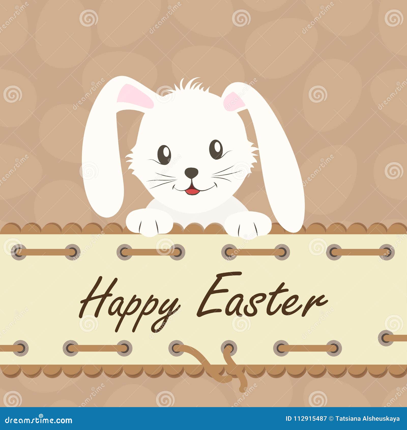 Happy Easter. Background with White Easter Bunny Stock Vector ...