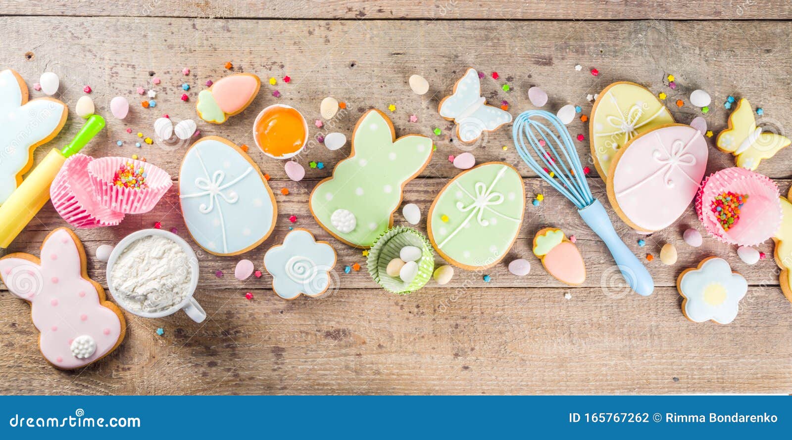 Happy Easter Baking Background Stock Photo - Image of flour, child ...