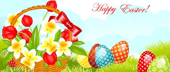 Happy easter banner. stock vector. Illustration of colorful - 22992514