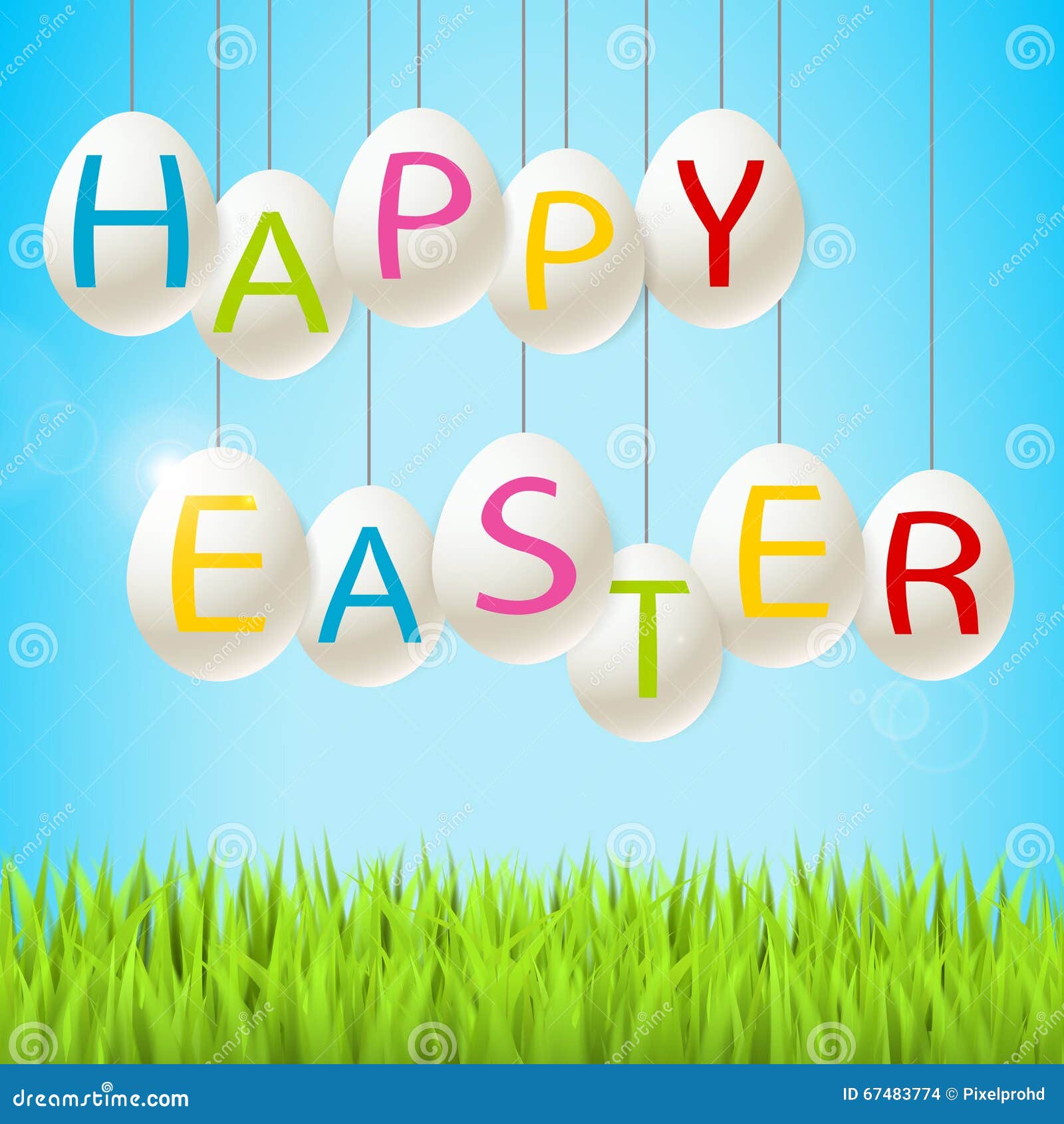 Happy easter banner stock illustration. Illustration of grass - 67483774