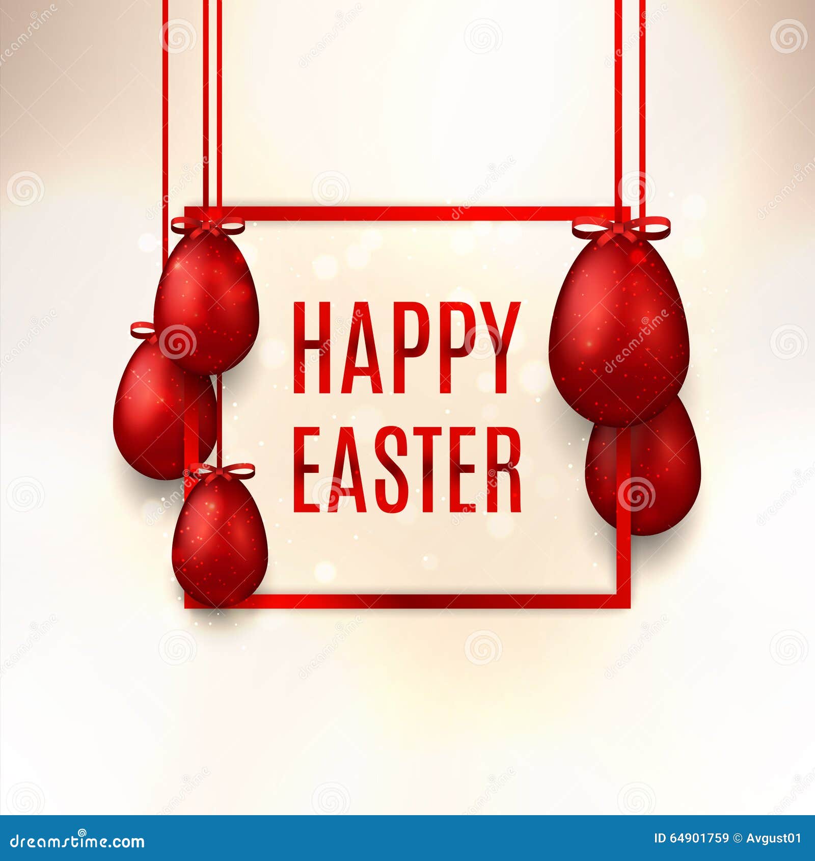 Happy Easter Banner with Red Eggs Stock Vector - Illustration of color ...