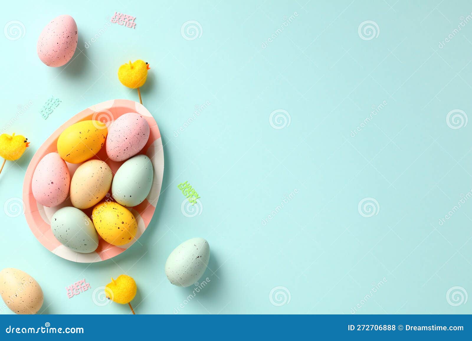 Happy Easter Banner Template. Creative Layout with Colorful Easter Eggs ...