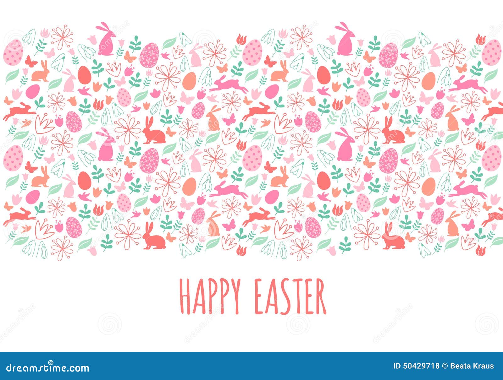 Happy Easter Banner, Vector Stock Vector - Illustration of flying ...