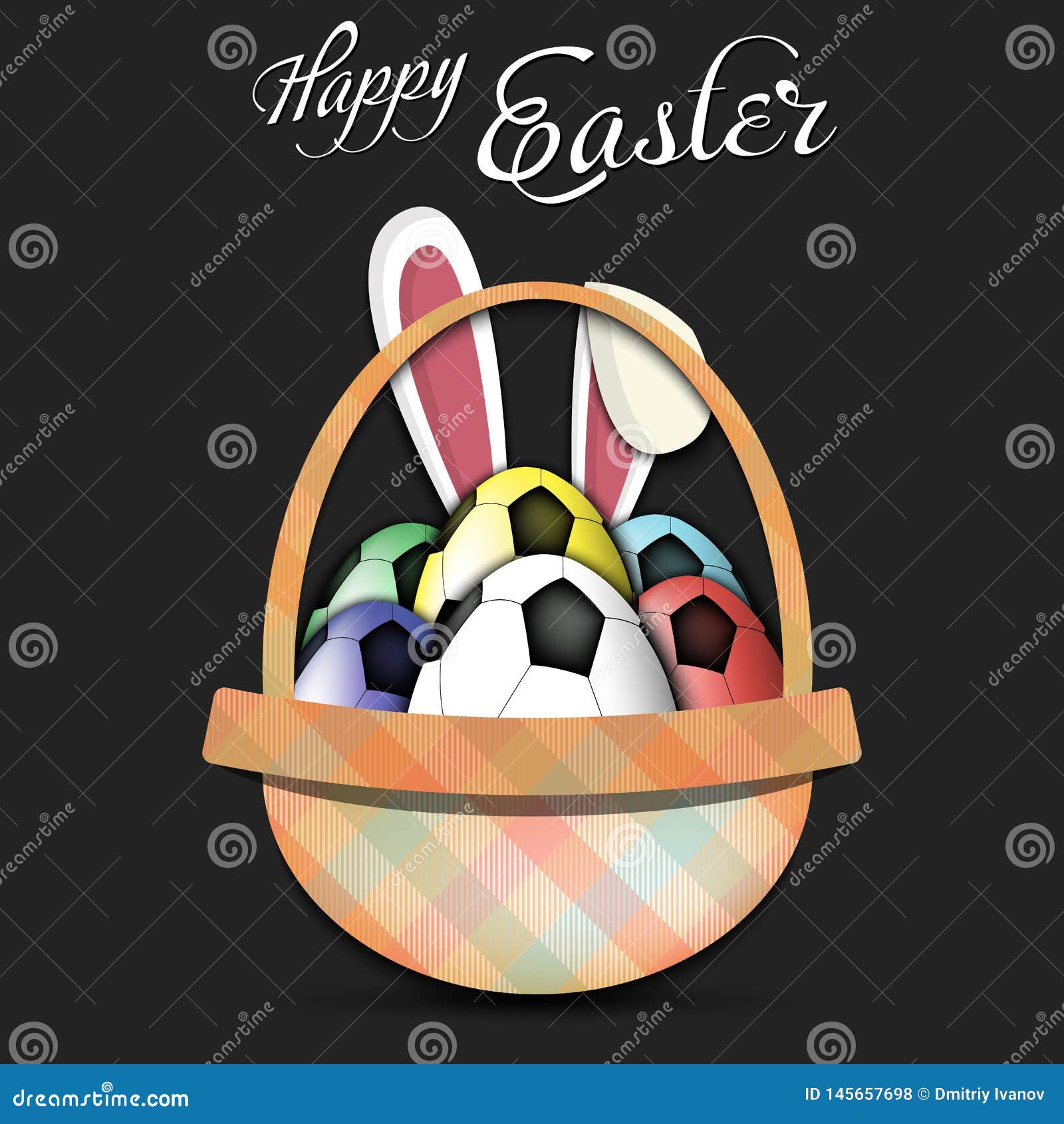 Happy Easter. Soccer Balls in the Form of Eggs Stock Vector ...