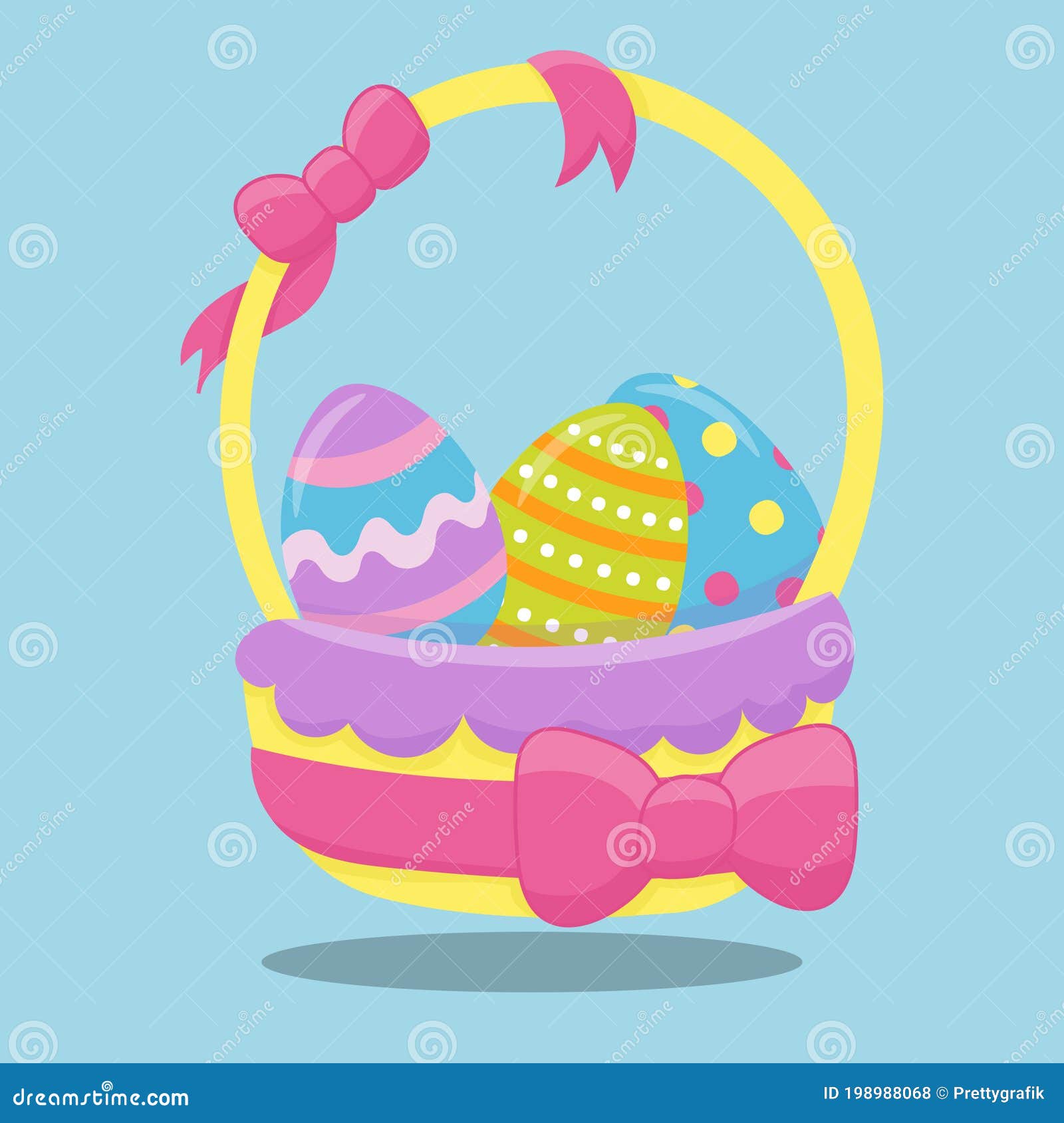 Happy easter basket 15 stock vector. Illustration of cartoon - 198988068