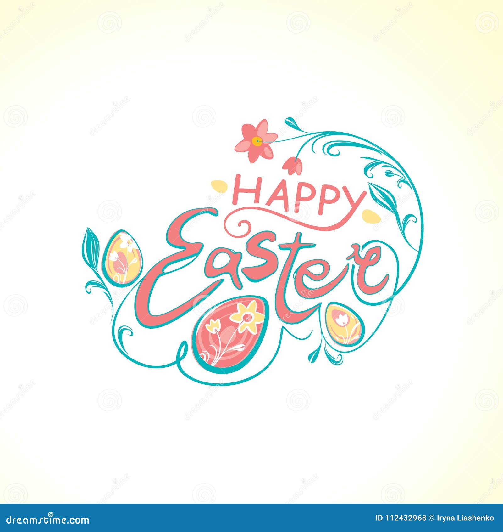 Happy Easter. Typography Lettering Design. Stock Illustration ...