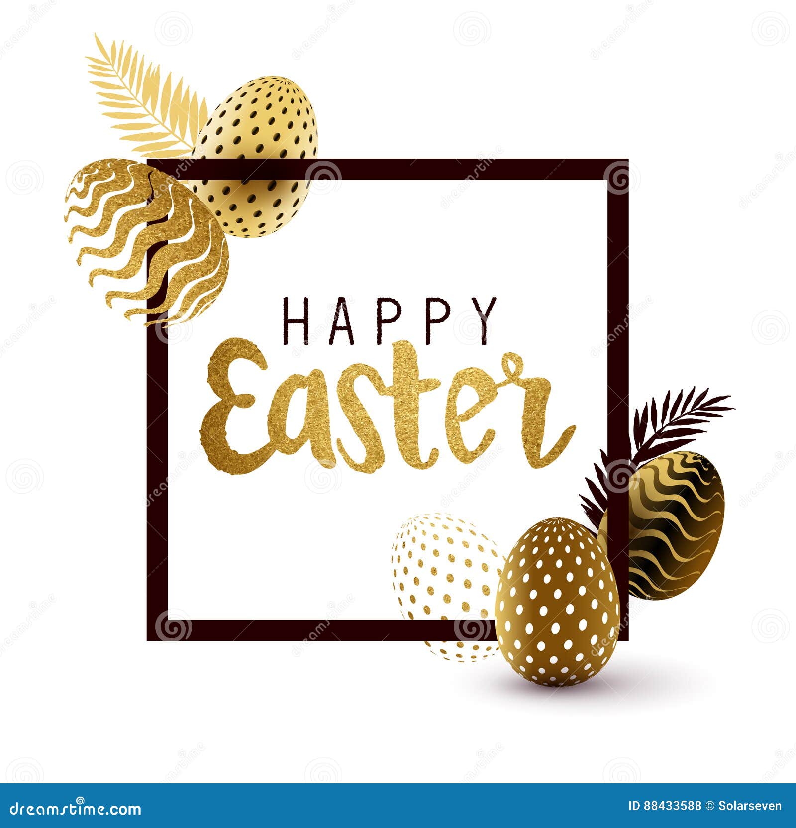 Happy Easter Black and Gold Design Stock Vector - Illustration of ...