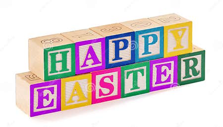 Happy Easter Blocks stock photo. Image of childhood, yellow - 3983006