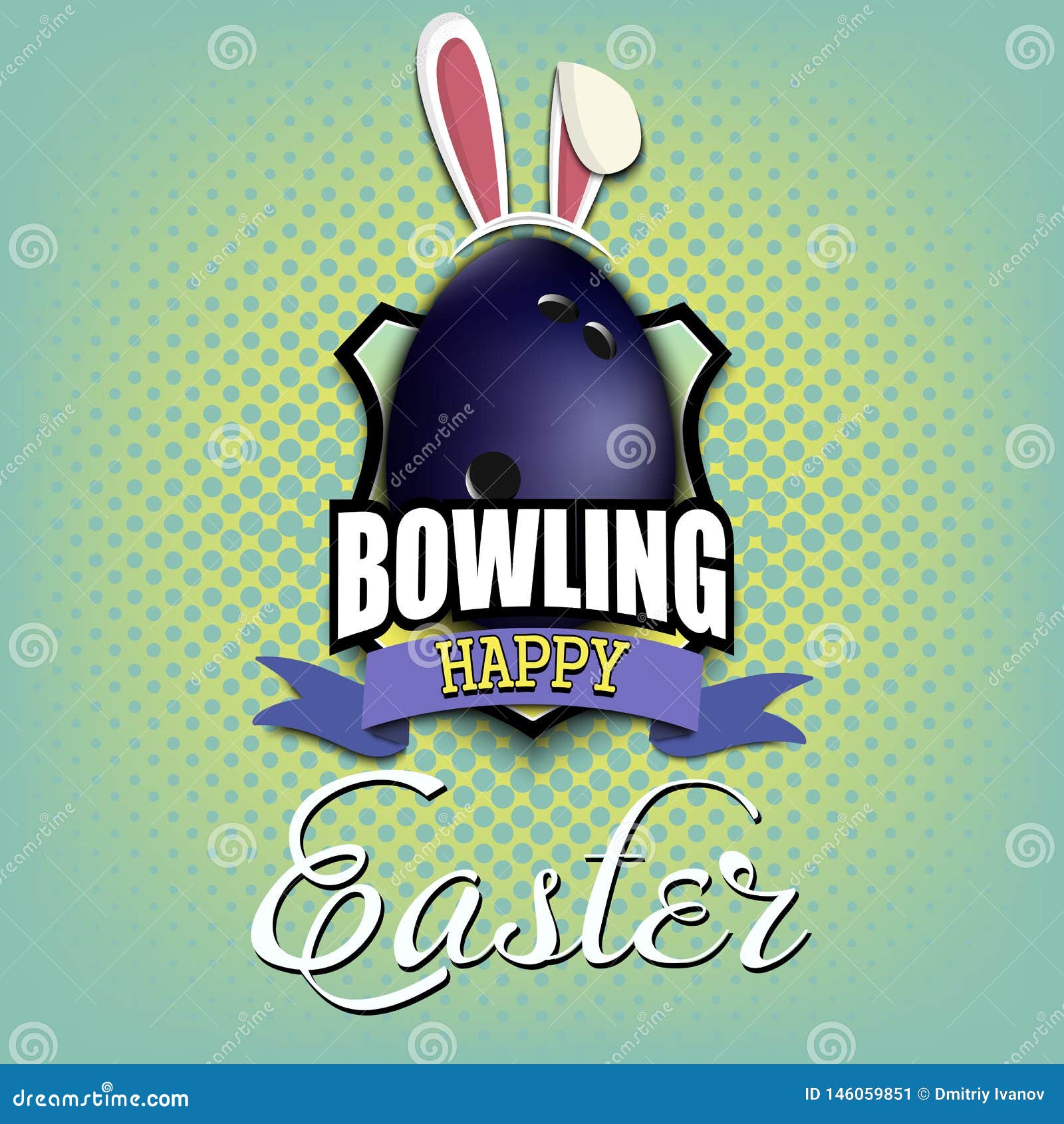 Happy Easter. Bowling Ball in the Form of a Egg Stock Vector ...
