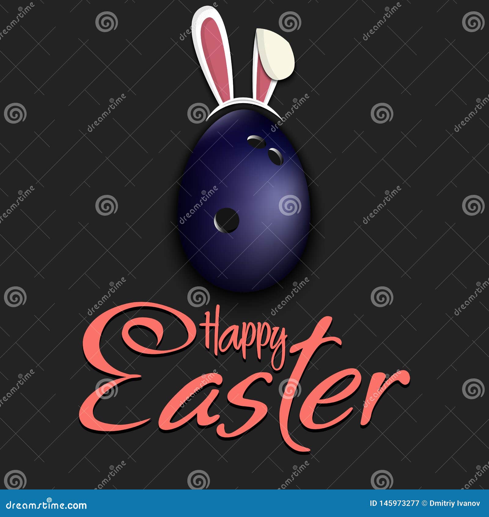 Happy Easter. Bowling Ball in the Form of a Egg Stock Vector ...