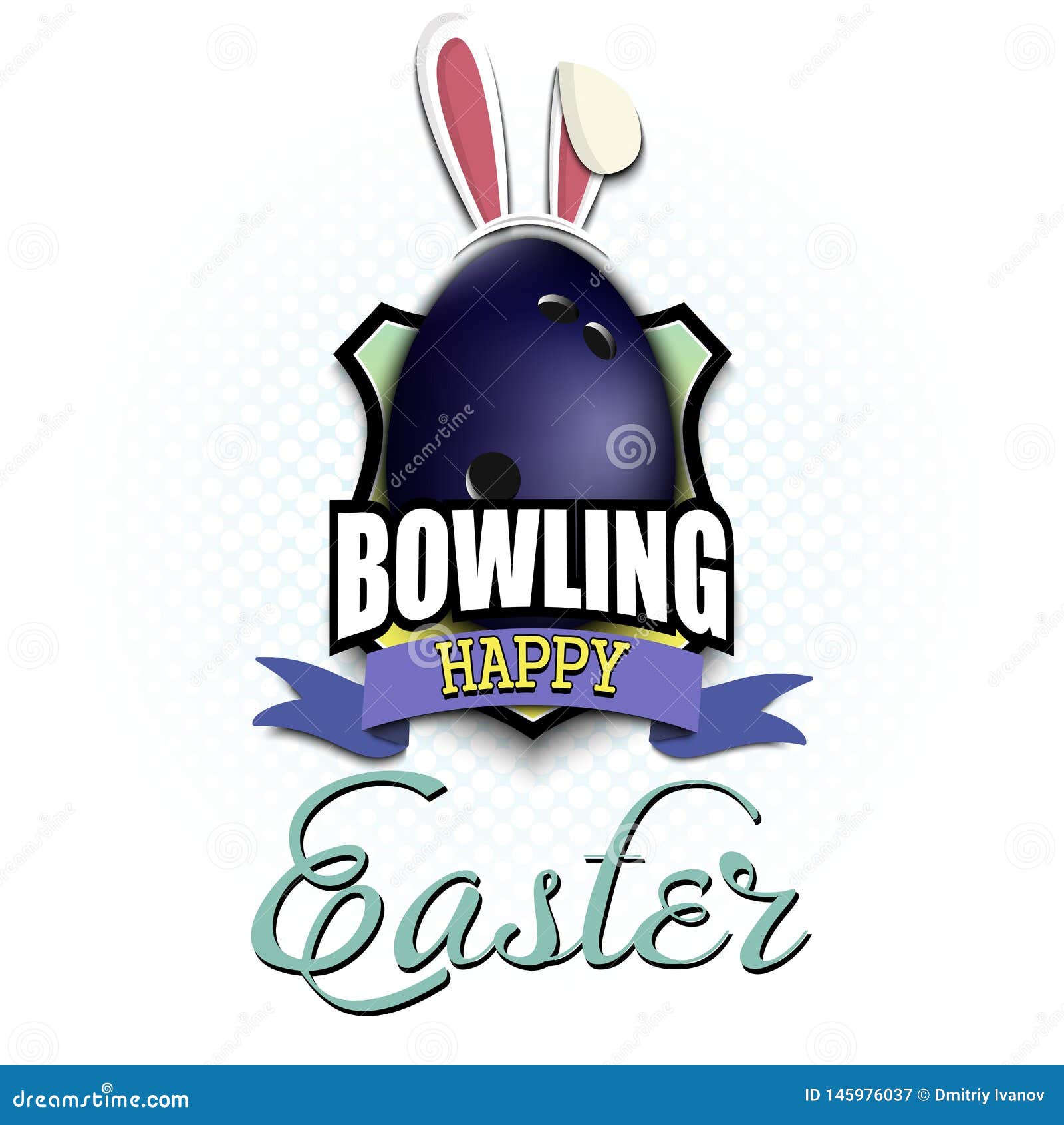 Happy Easter. Bowling Ball in the Form of a Egg Stock Vector ...