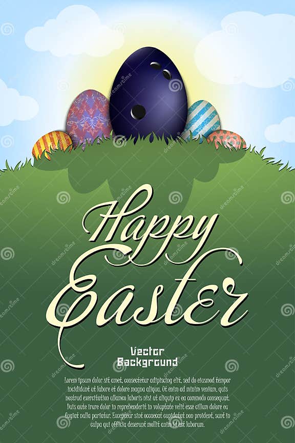Happy Easter. Bowling Ball in the Form of Egg Stock Vector ...