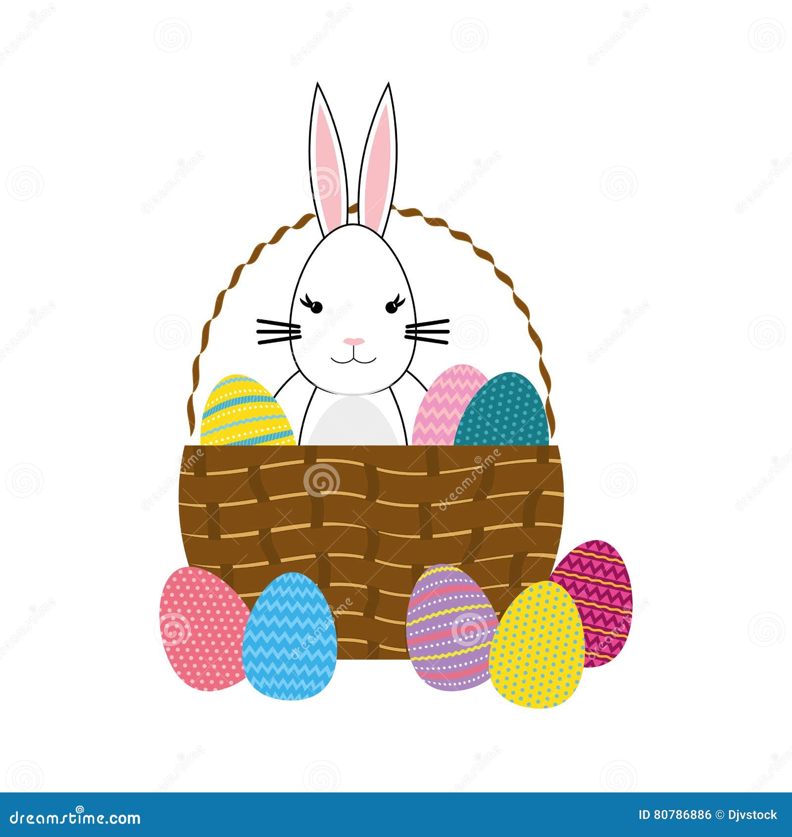 Happy easter bunny cartoon stock vector. Illustration of decorative ...