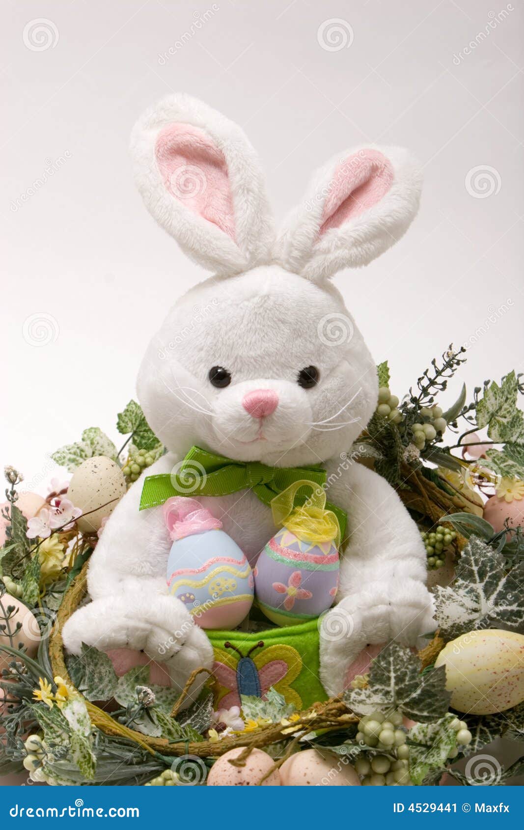 Happy Easter Bunny and Eggs Stock Image - Image of background, pretty ...
