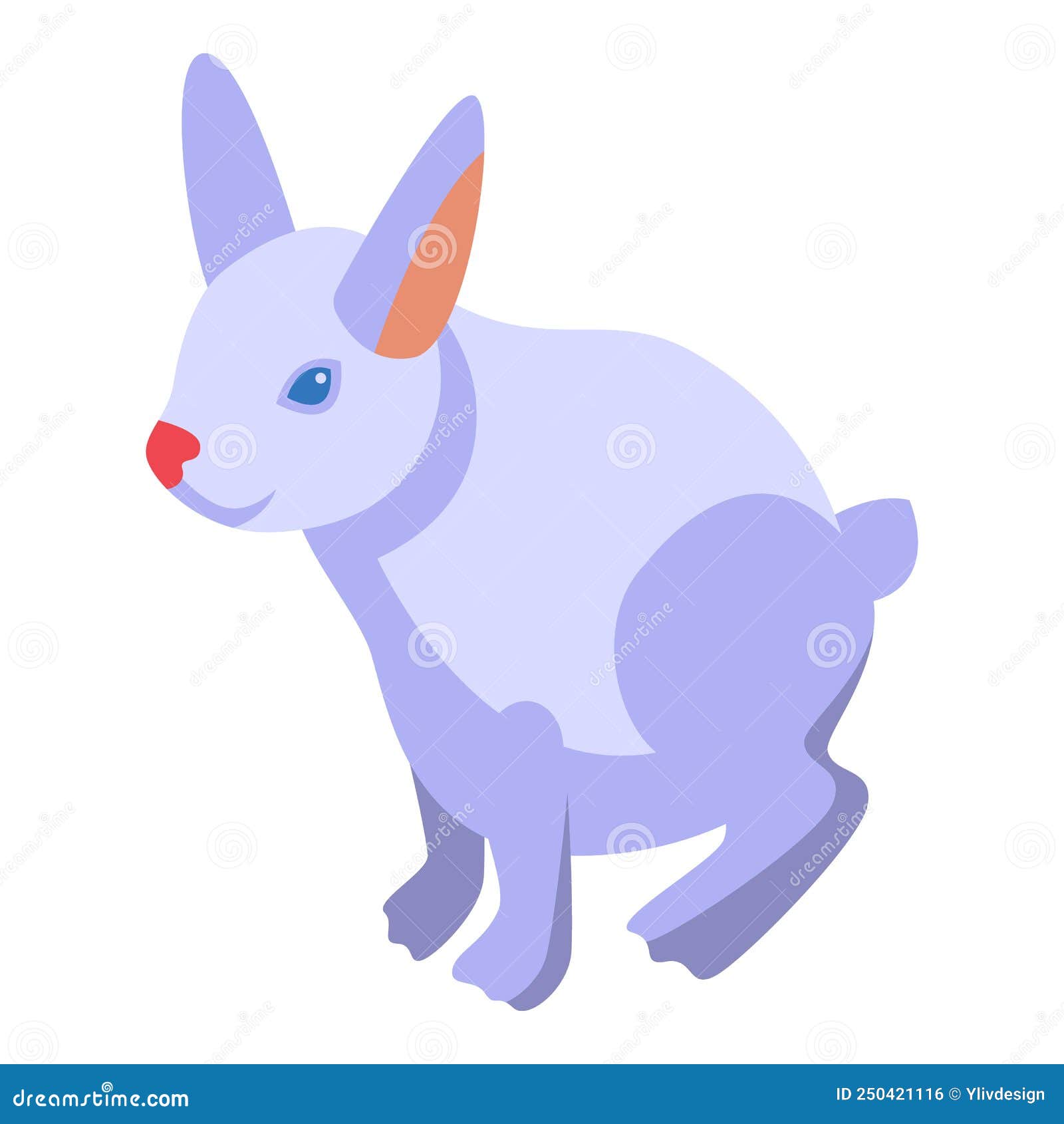 Happy Easter Bunny Icon Isometric Vector. Cute Rabbit Stock Vector ...