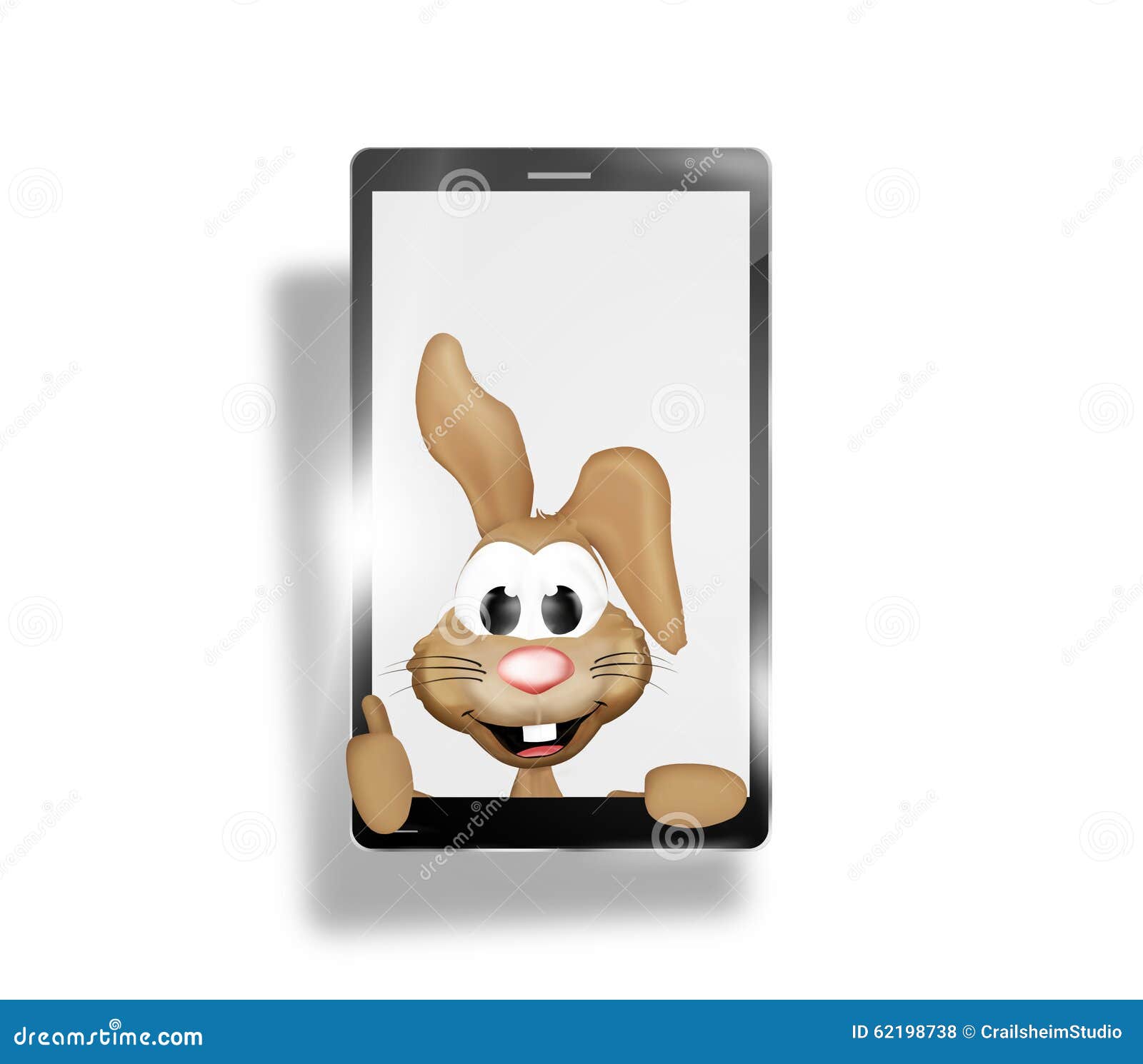 Happy Easter Bunny Mobile Phone Stock Illustration - Illustration of ...