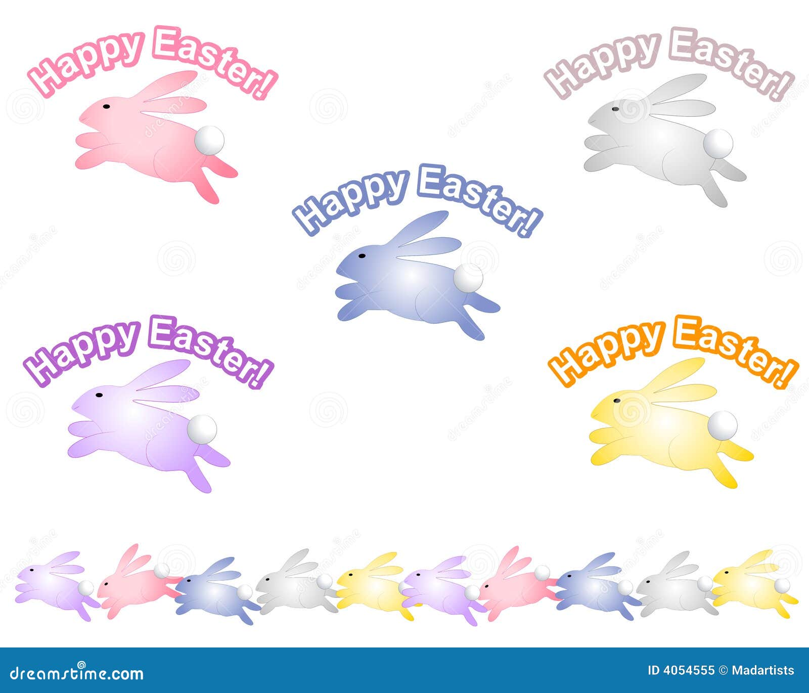 Happy Easter Bunny Rabbit Logos Stock Illustration - Illustration of ...