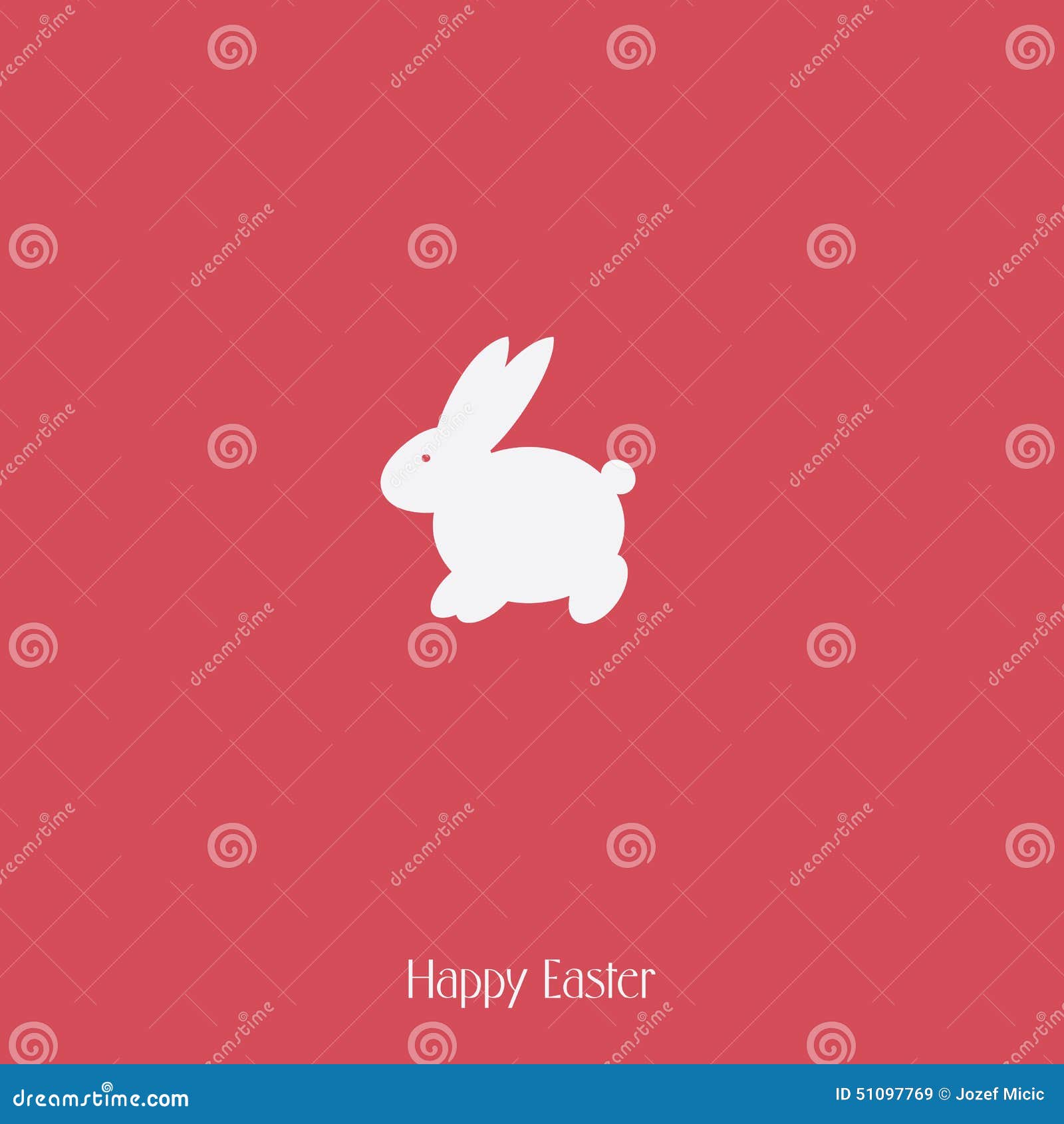 Happy Easter Bunny Silhouette on Red Background Stock Vector ...