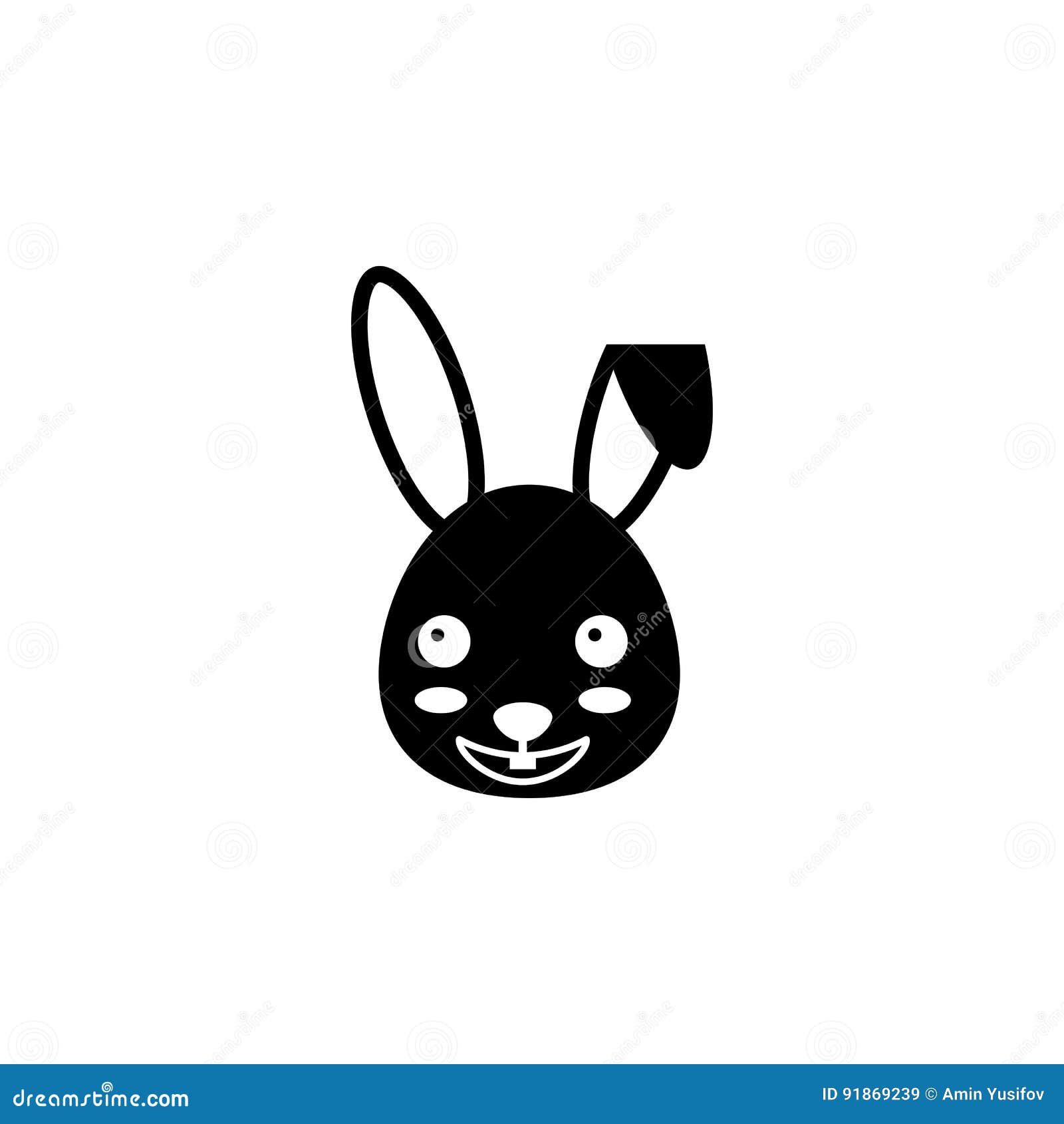 Happy Easter Bunny Solid Icon, Religion Holiday Stock Vector ...