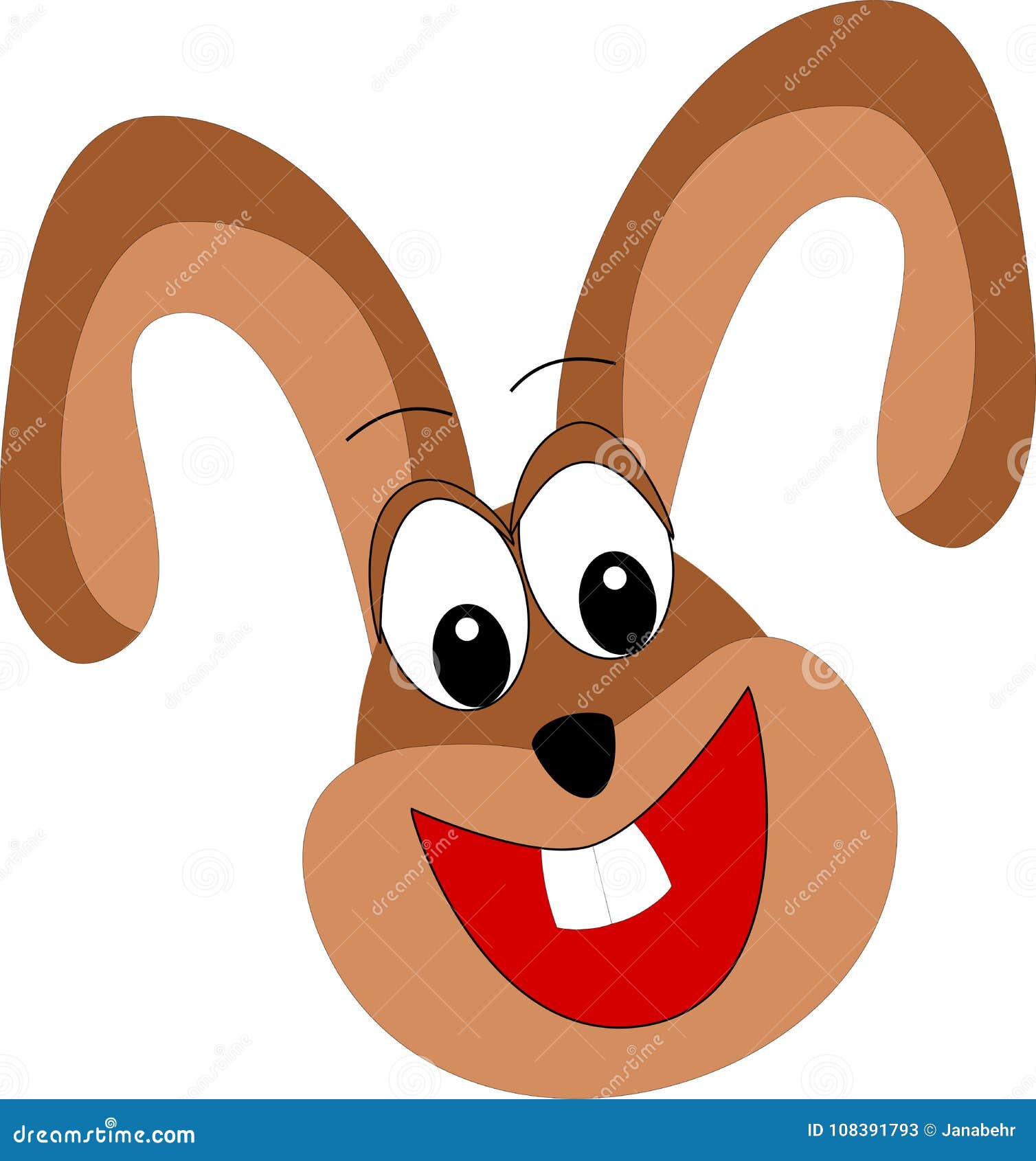 Happy Easter Bunny with Two Teeth Stock Illustration - Illustration of ...
