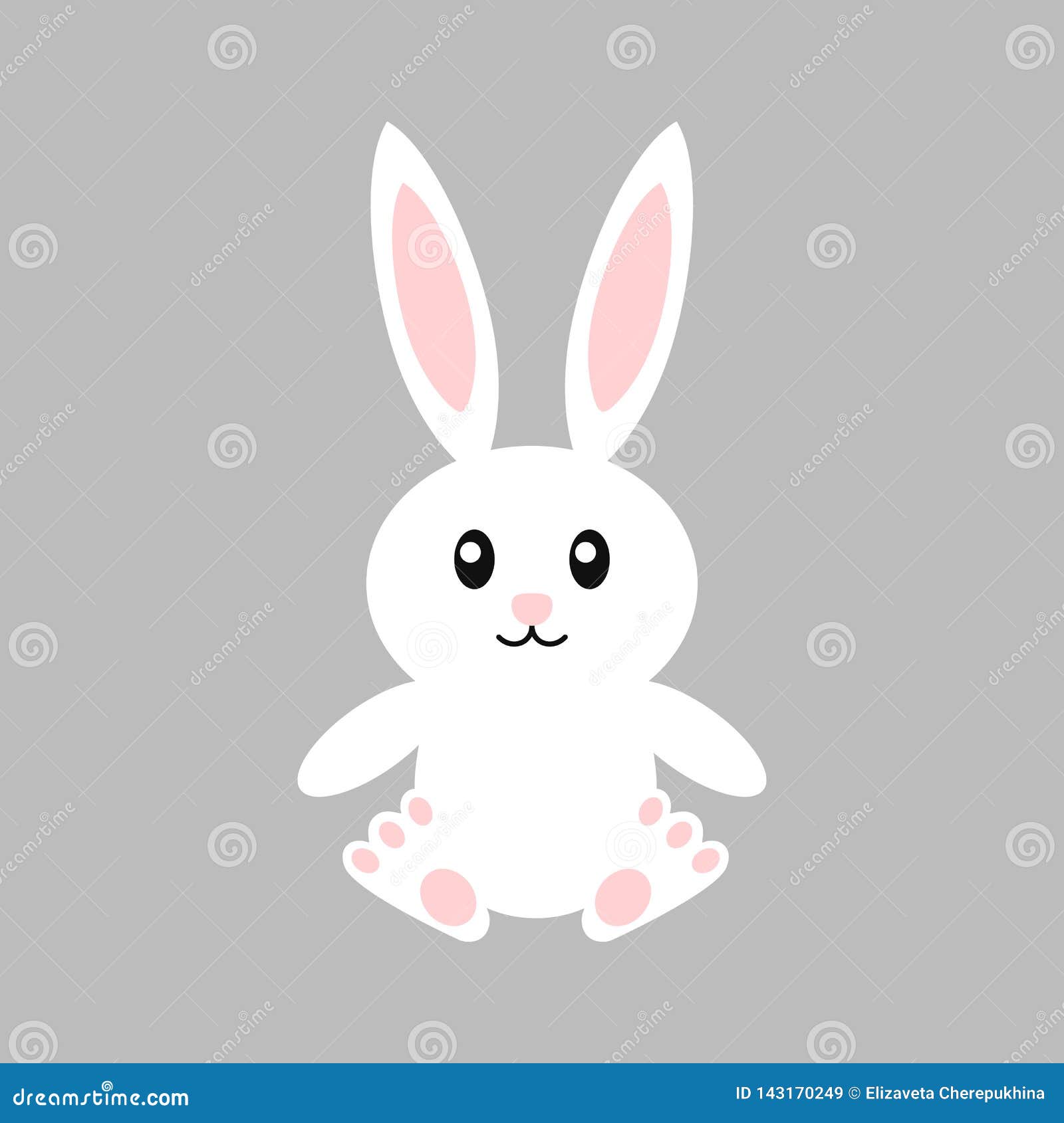 Happy Easter Bunny - Vector Illustration. Cute Bunny. White Rabbit ...