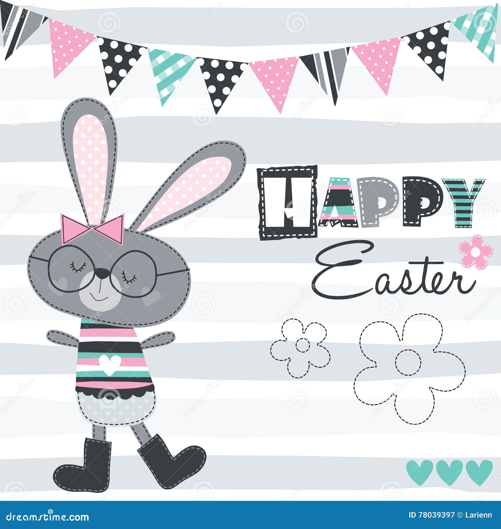 Happy Easter Bunny Vector Illustration Stock Vector - Illustration of ...
