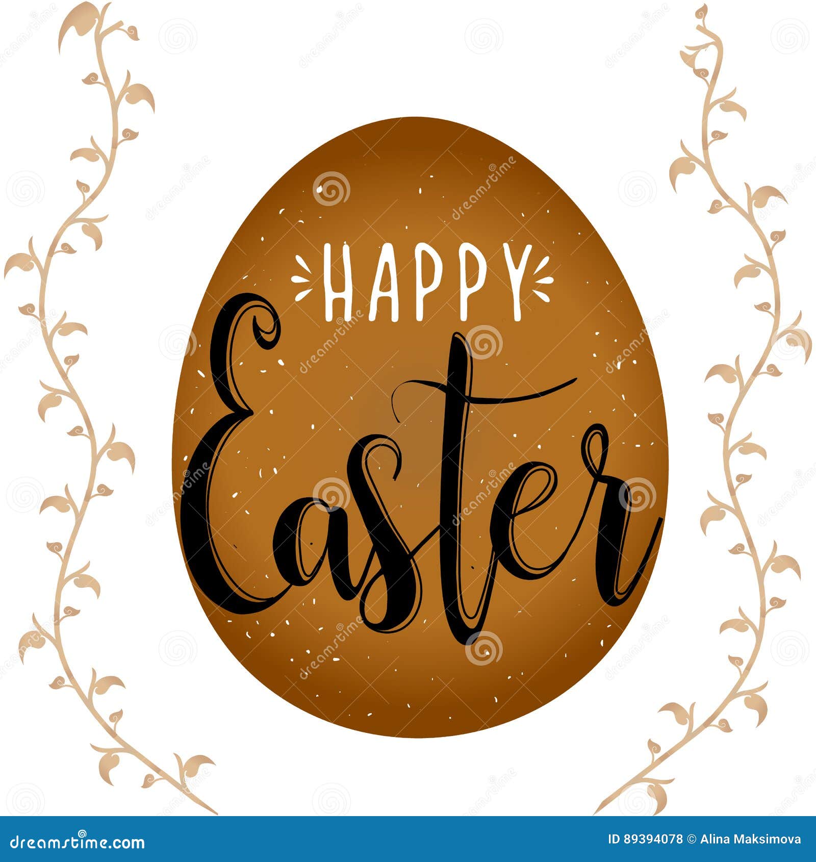 Happy Easter calligraphy. stock vector. Illustration of hand - 89394078
