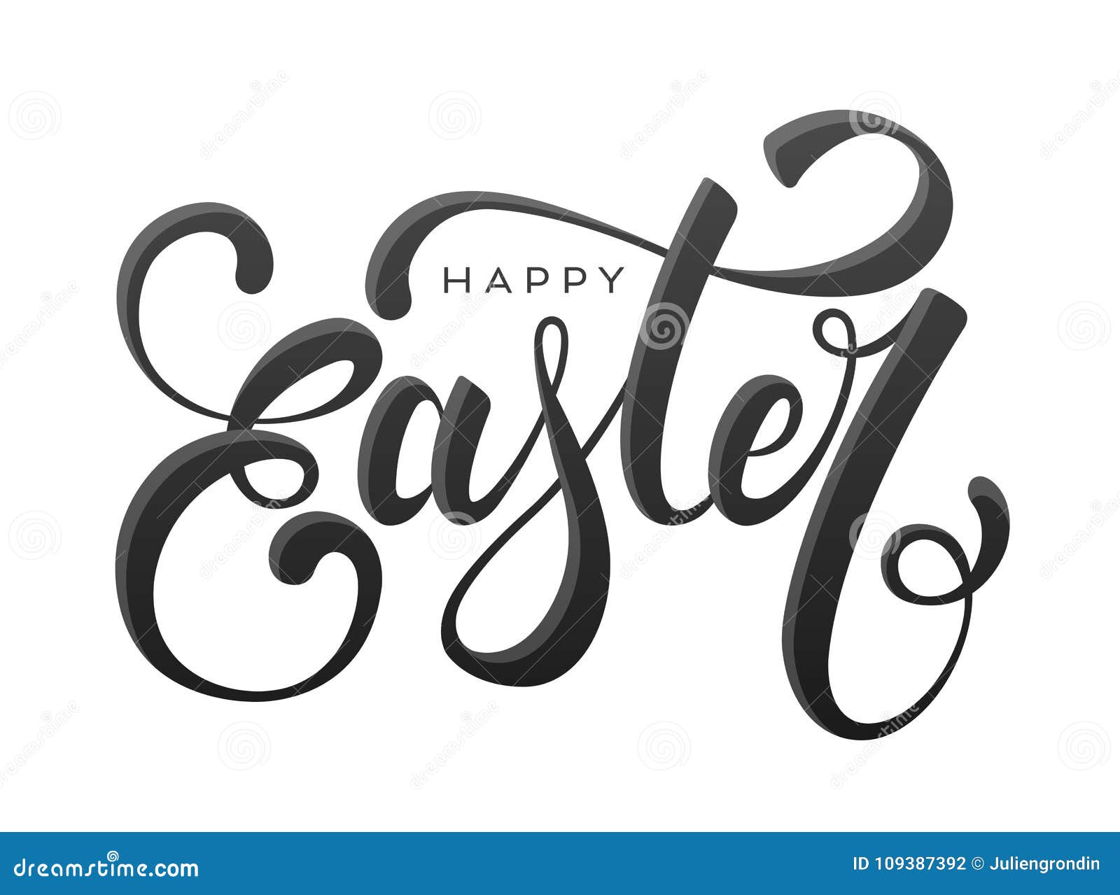 Happy Easter calligraphy stock vector. Illustration of greeting - 109387392
