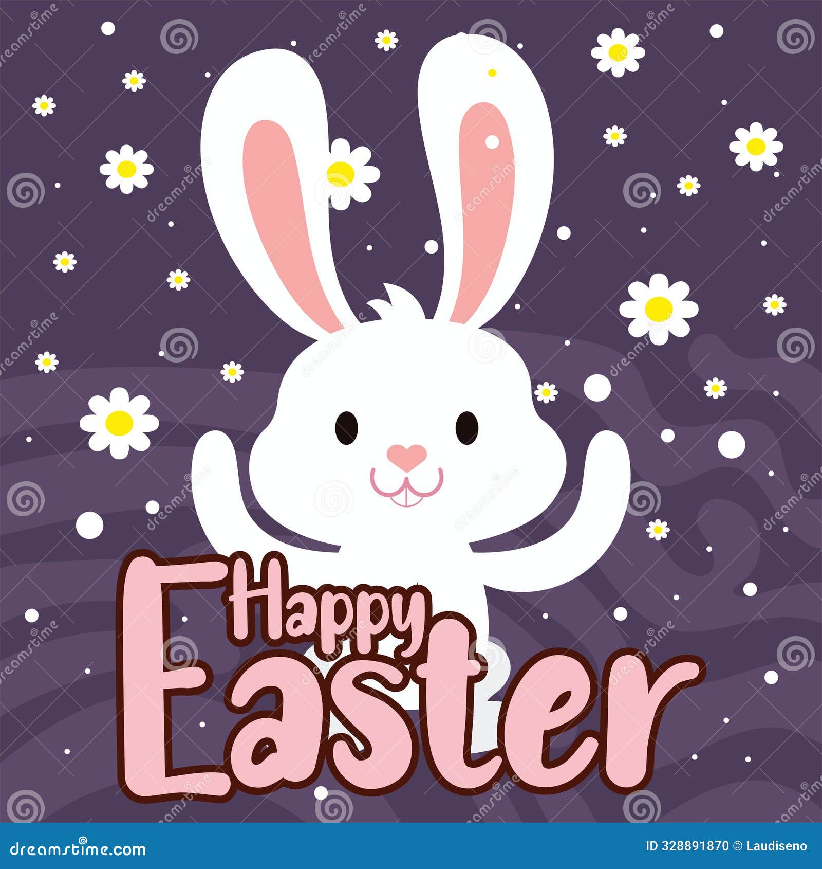 Happy Easter Car Bunny and Easter Eggs Vector Stock Illustration ...