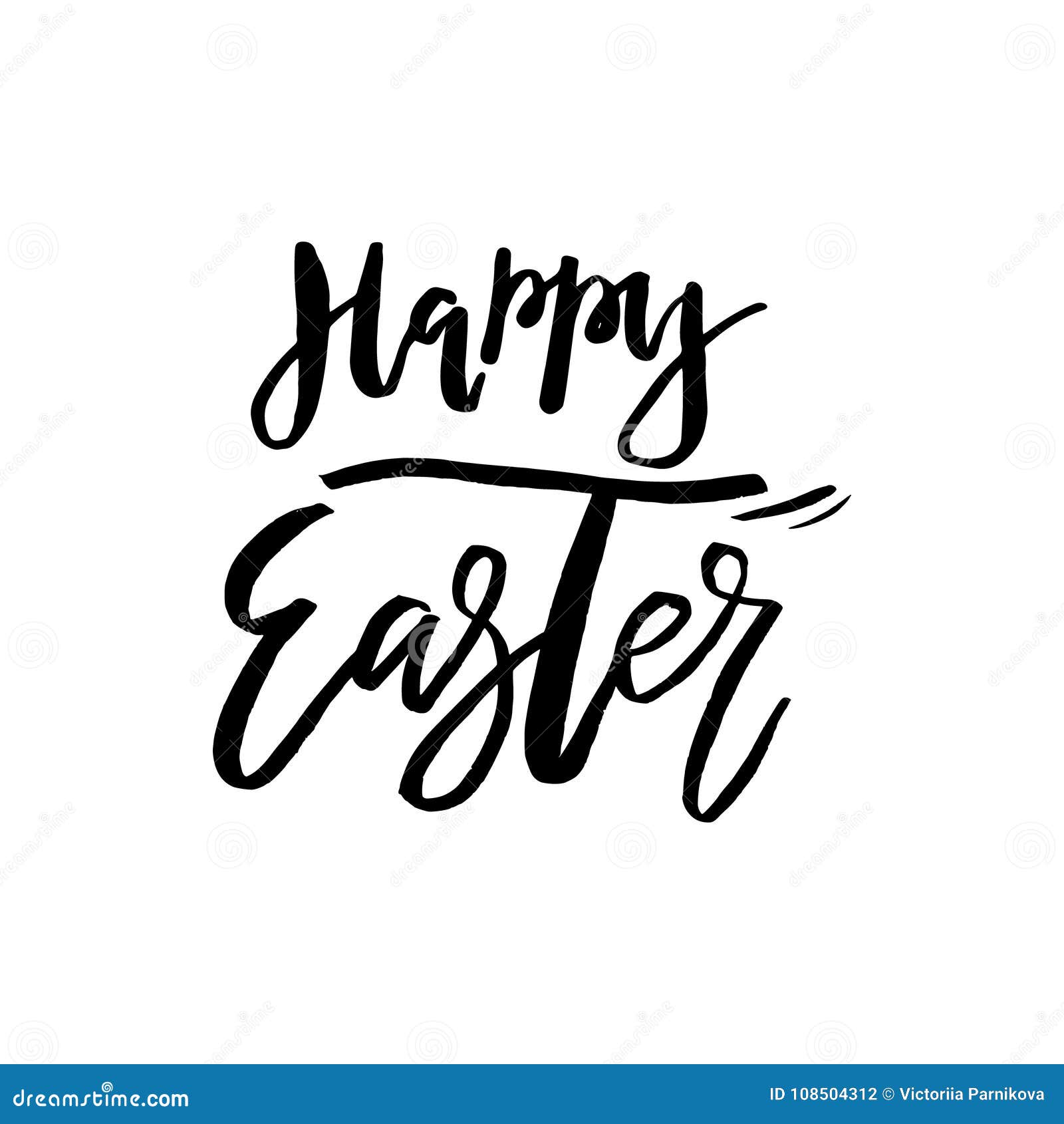 Happy Easter Card with Calligraphy Text. Vector Template for Greetings ...