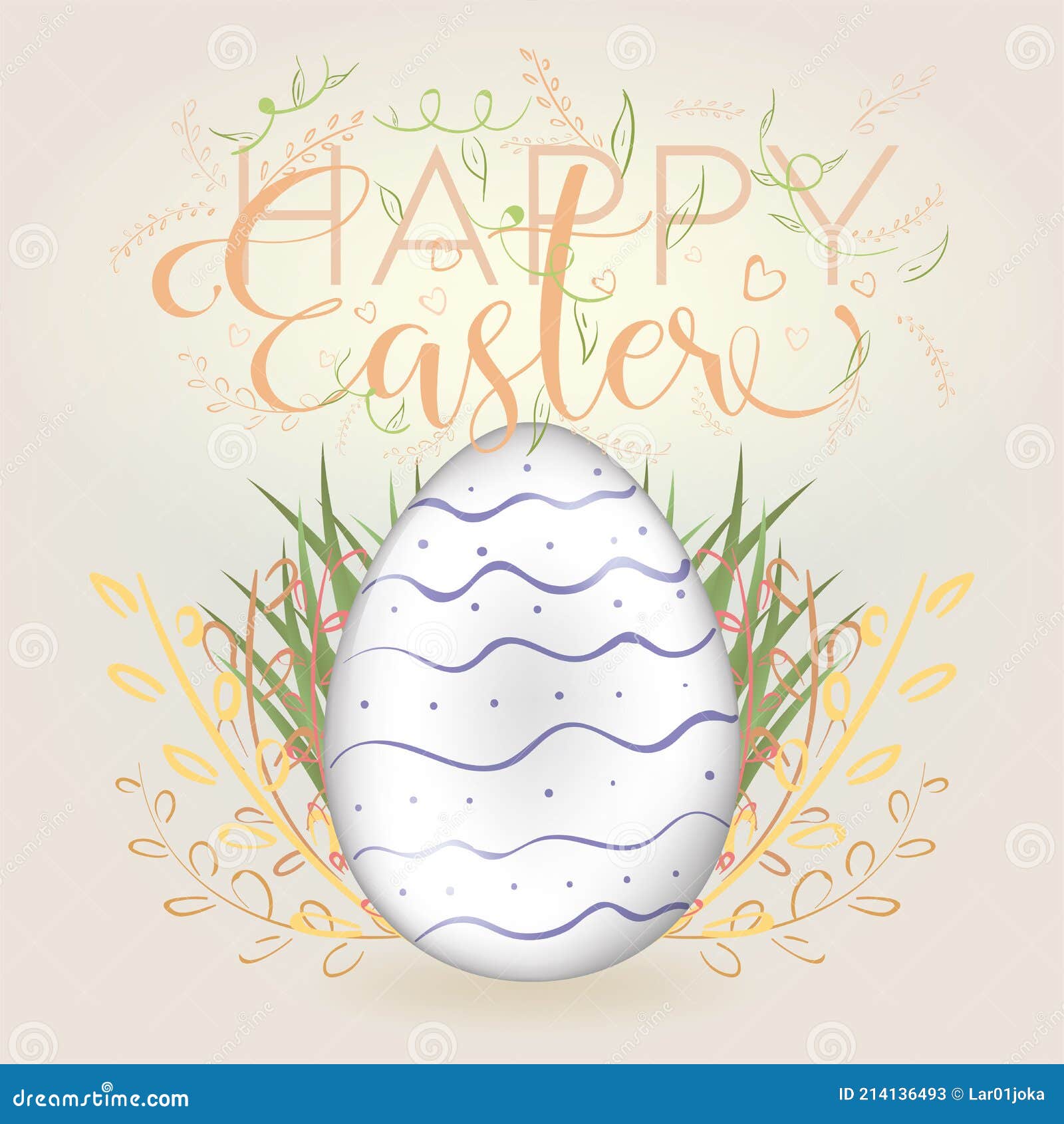 Happy easter card stock vector. Illustration of vector - 214136493