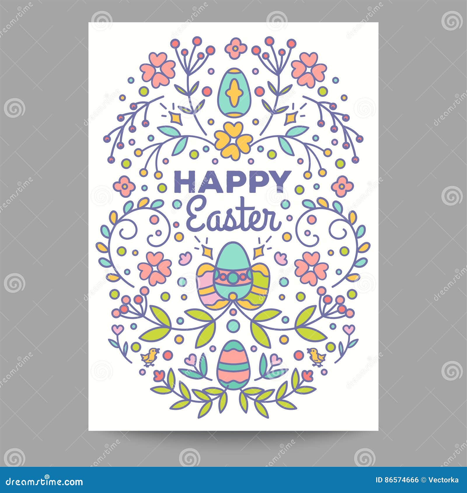 Happy easter card design stock vector. Illustration of bunny - 86574666