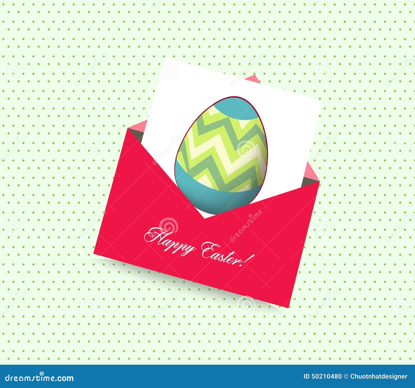 Happy Easter Card with Envelope Egg Stock Vector - Illustration of ...