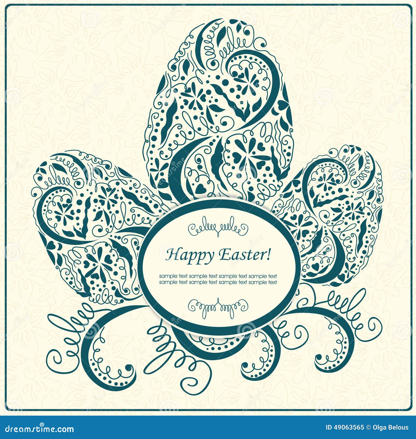 Happy Easter card or frame stock vector. Illustration of happy - 49063565