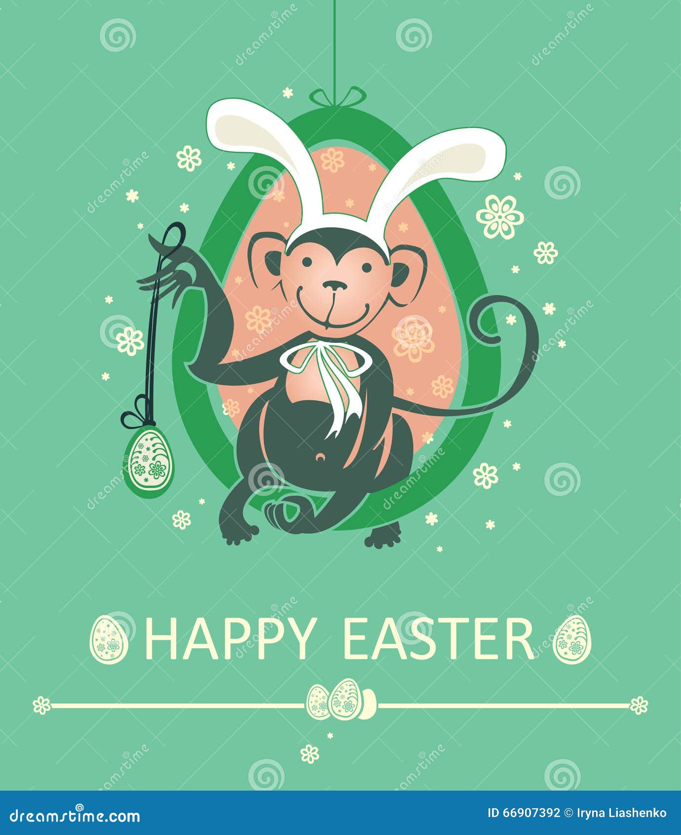 Happy Easter! stock illustration. Illustration of smile - 66907392