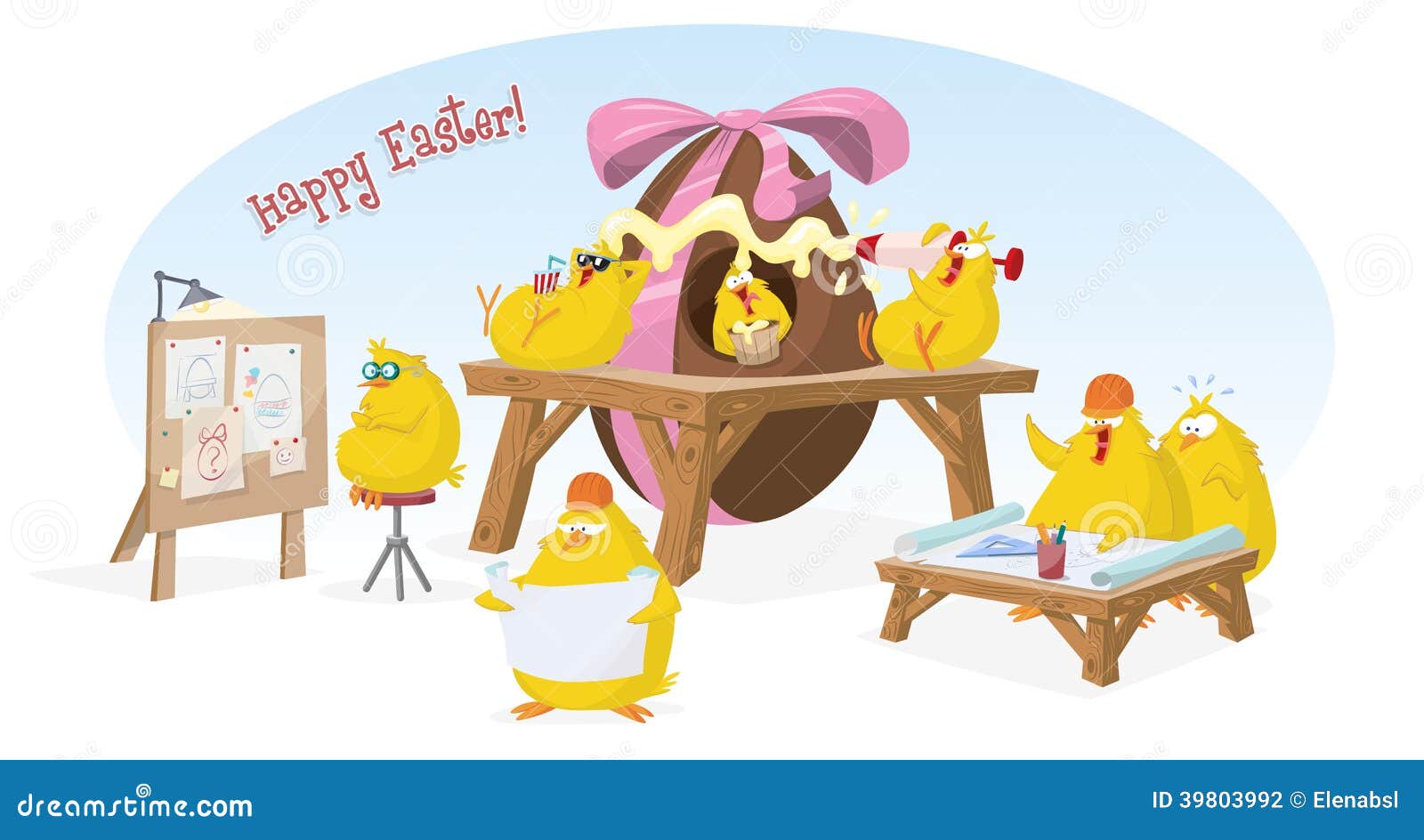 Happy easter card stock vector. Illustration of construction - 39803992