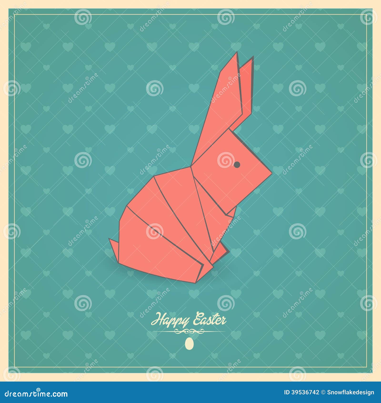 Happy Easter Cards with Origami Bunny Stock Vector - Illustration of ...