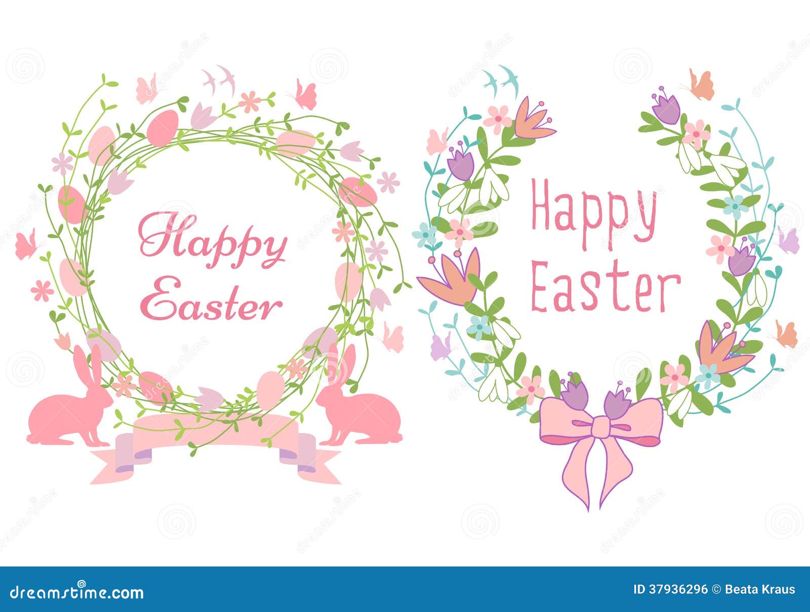 Happy Easter cards, vector stock vector. Illustration of happy - 37936296