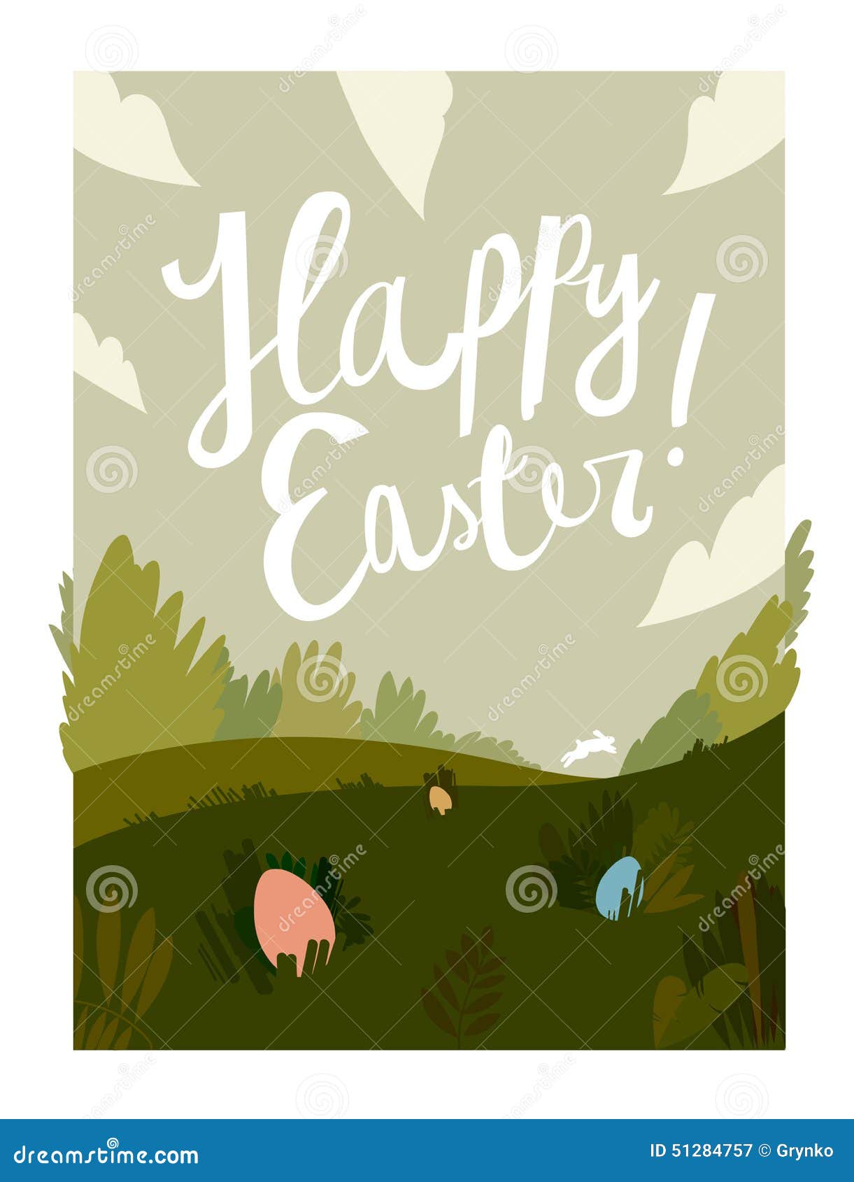 Happy Easter Cartoon Field. Illustration Stock Illustration ...
