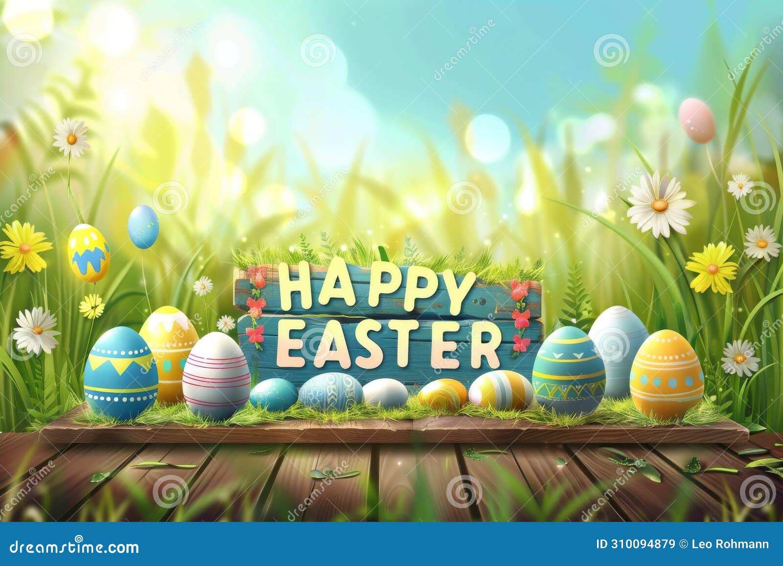 Happy Easter Easter Cherry Blossom Eggs Easter Art Basket. White ...