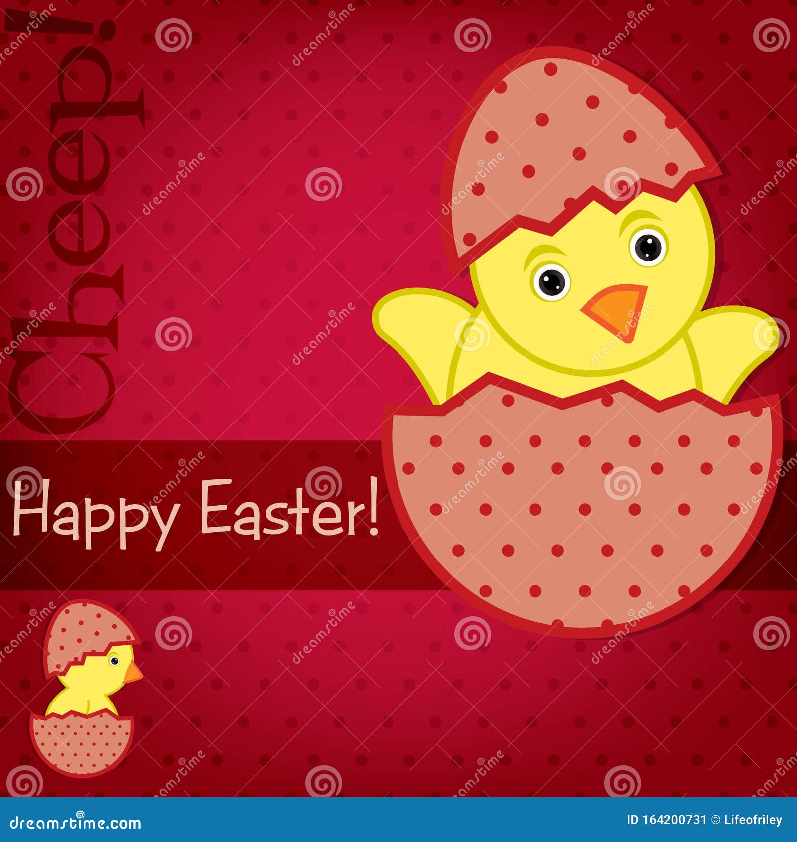 Happy Easter Chick card stock vector. Illustration of modern - 164200731
