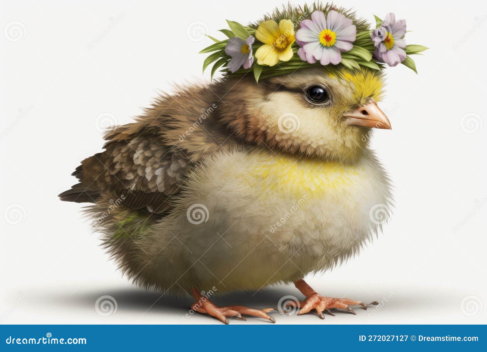 Happy Easter Easter Chick Designs Chick with a Flower Crown Stock ...