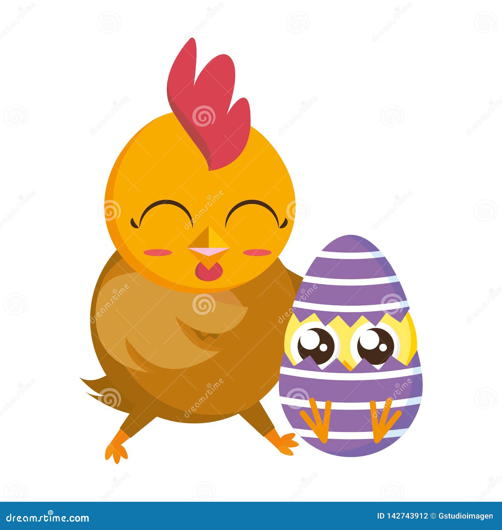 Happy easter chick stock vector. Illustration of easter - 142743912