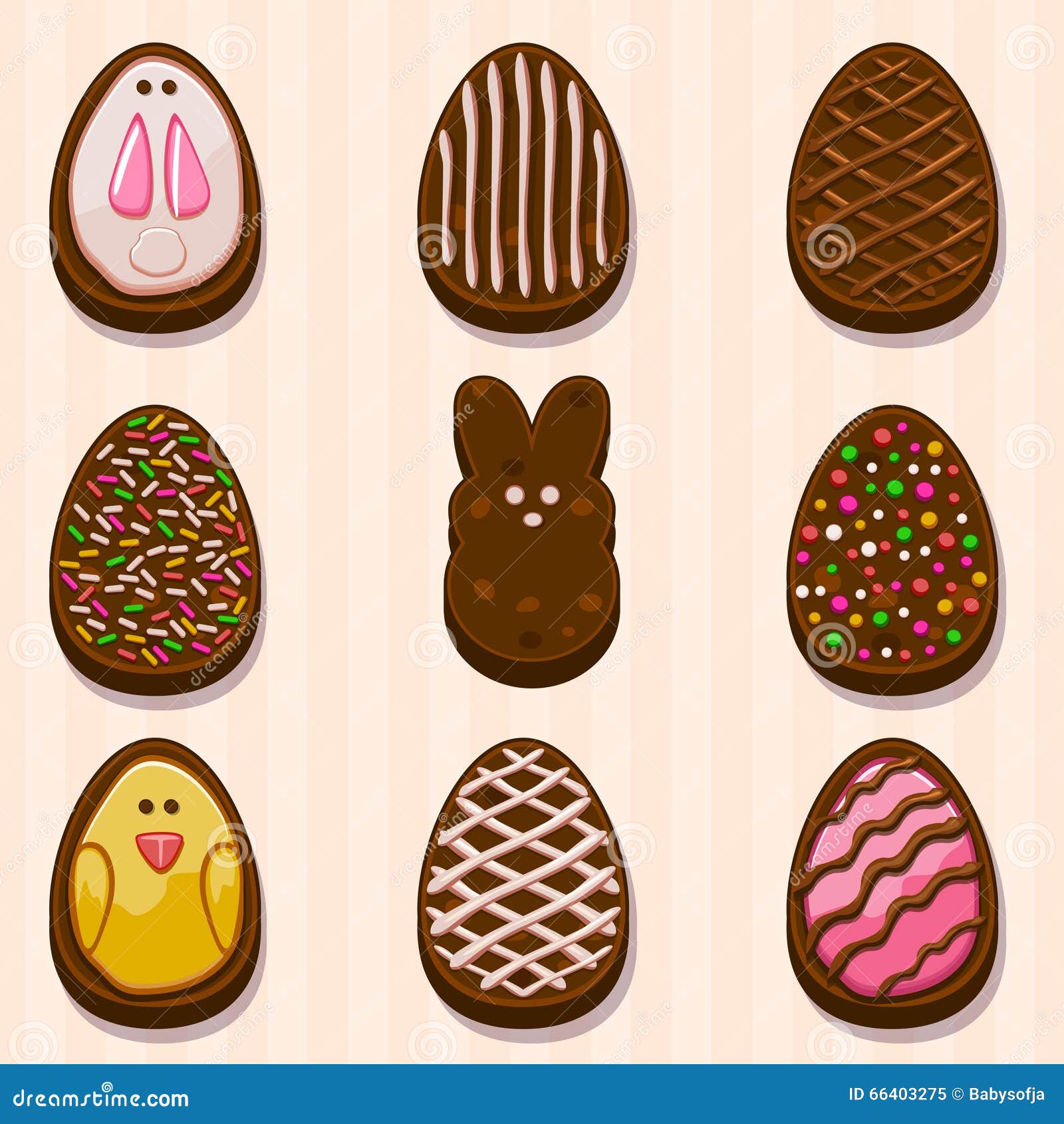 Happy Easter Choclate Cookies Stock Vector - Illustration of ...