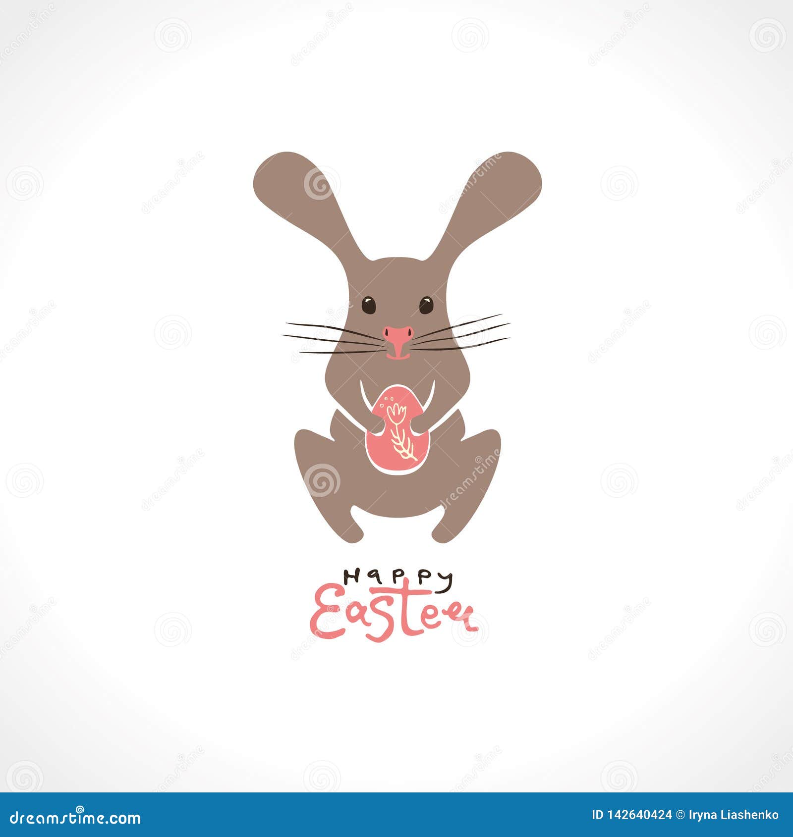 Happy Easter. Chocolate Bunny with Easter Egg Stock Illustration ...