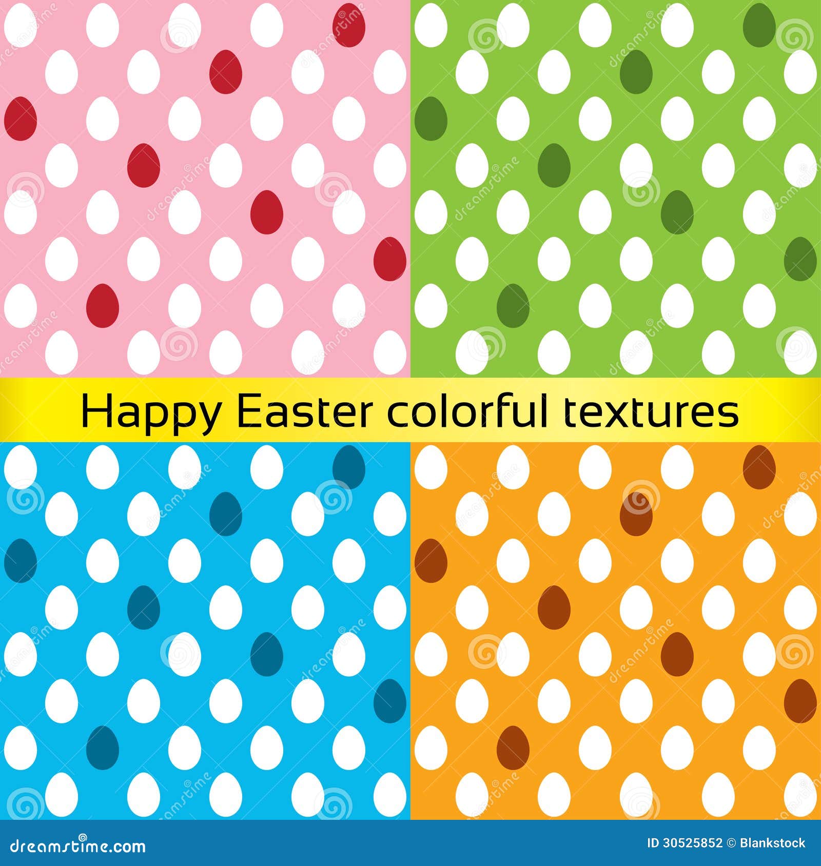 Happy Easter Colorful Eggs Seamless Textures Stock Vector ...