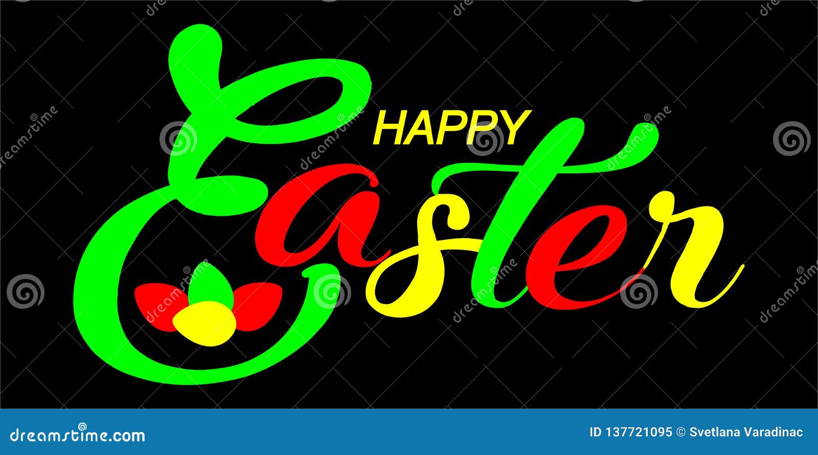 Happy Easter Colorful Lettering. Stock Vector - Illustration of hiding ...